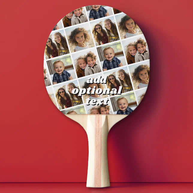 Create a Custom Photo Collage with 4 Photos Ping Pong Paddle | Zazzle
