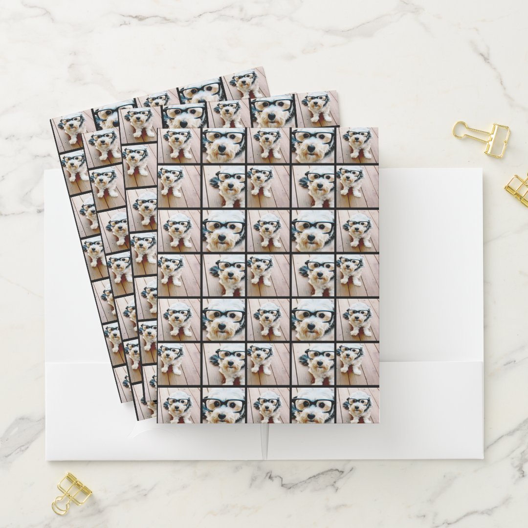 Create a Custom Photo Collage with 4 Photos Pocket Folder | Zazzle