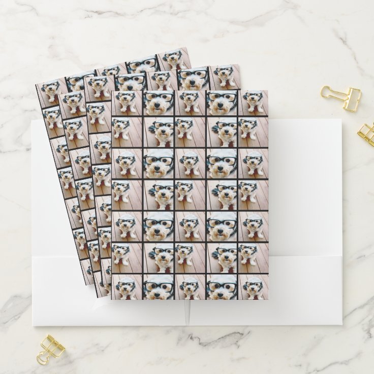 Create a Custom Photo Collage with 4 Photos Pocket Folder | Zazzle