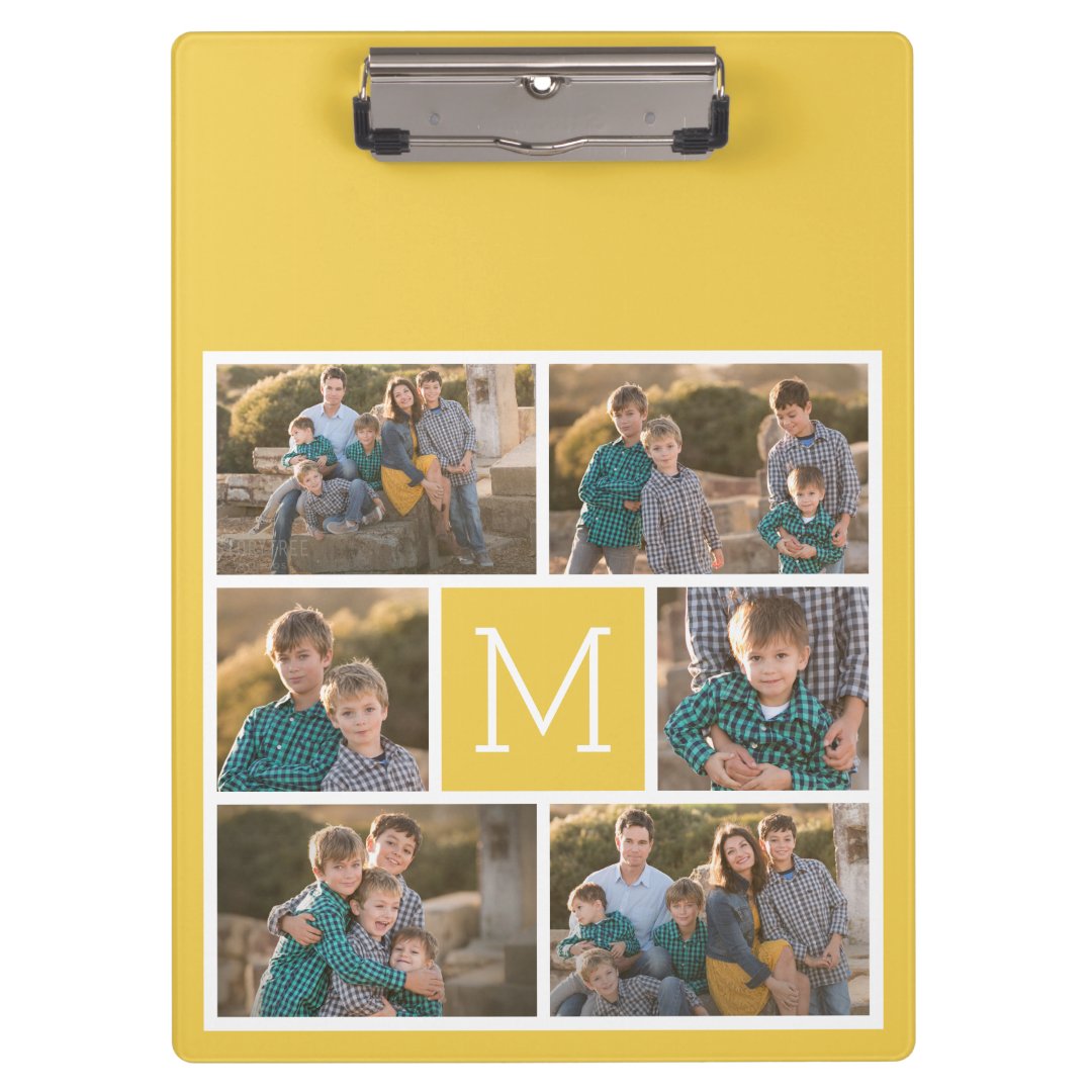 Create a Custom Photo Collage with 6 Photos Clipboard | Zazzle