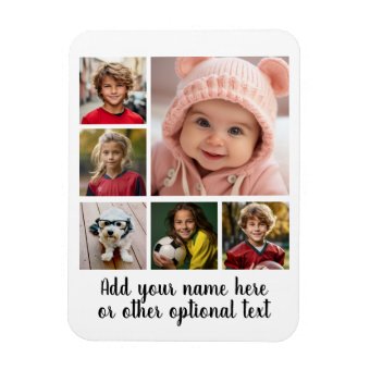 Create a Custom Photo Collage with 6 Photos Magnet | Zazzle