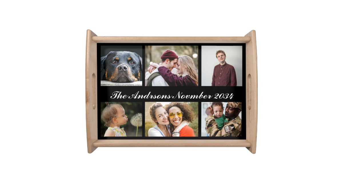 Create a Custom Photo Collage with 6 Photos Serving Tray | Zazzle