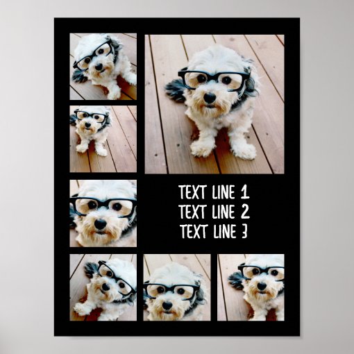 Create a Custom Photo Collage with 7 Photos - Text Poster | Zazzle