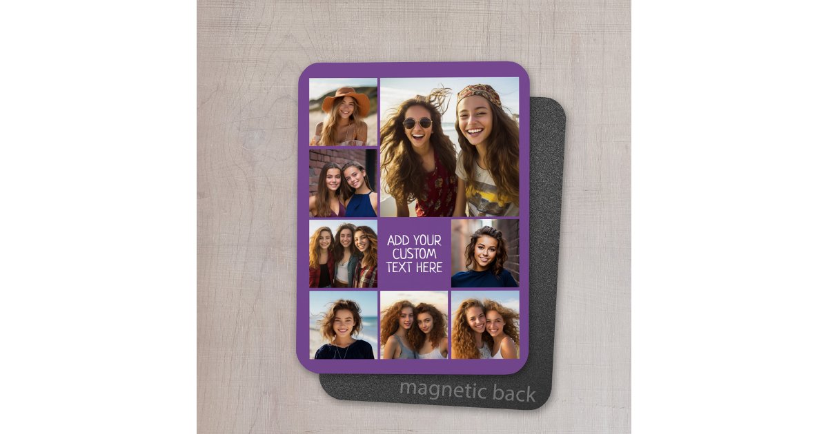 Create a Custom Photo Collage with 8 Photos Magnet | Zazzle
