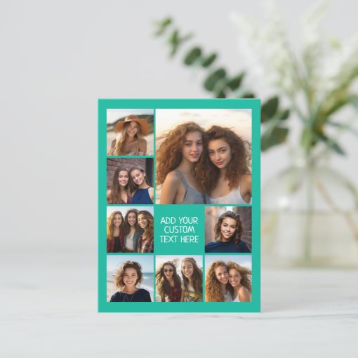 Create a Custom Photo Collage with 8 Photos Postcard | Zazzle