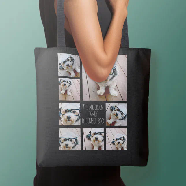 Create a Custom Photo Collage with 8 Photos Tote Bag | Zazzle