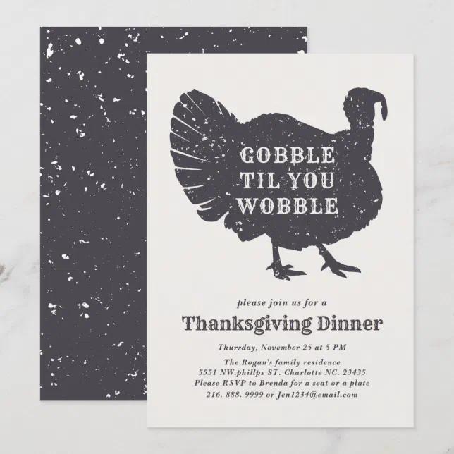 Create A Custom Slogan Turkey Thanksgiving Invitation | Zazzle