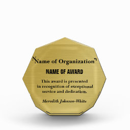 Create a Custom Volunteer Recognition Award (Gold) | Zazzle