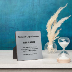 Create a Custom Volunteer Service Award (Silver) Plaque | Zazzle
