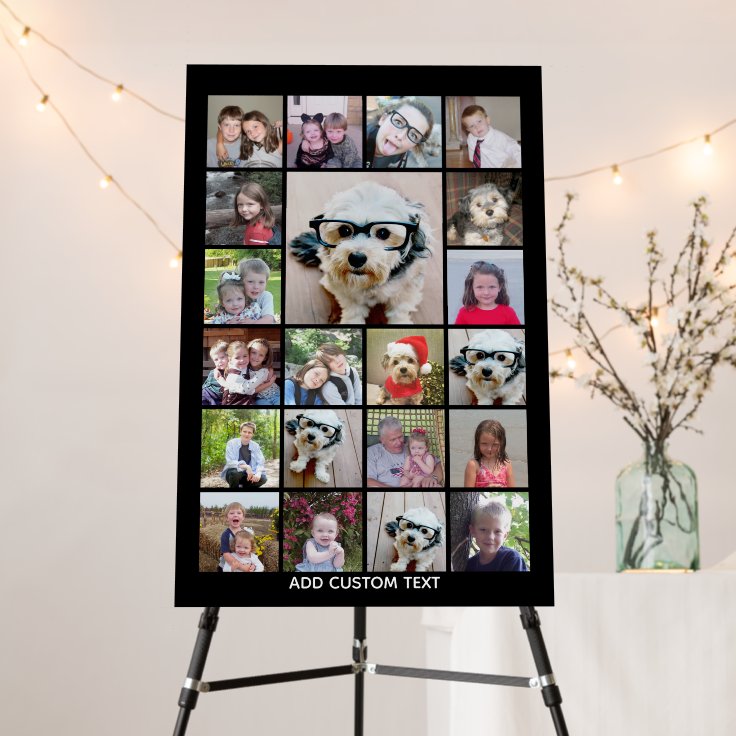 Create a Funky Photo Collage with 21 Photos Foam Board | Zazzle