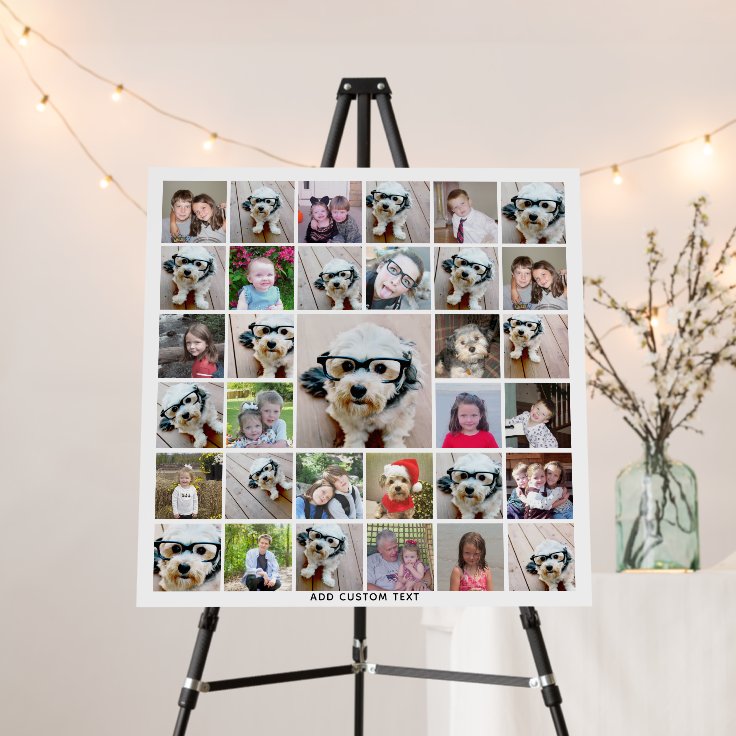 Create a Funky Photo Collage with 33 Photos Foam Board | Zazzle