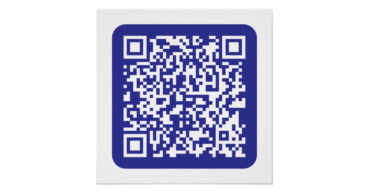 Create a Scannable QR code | Editable Dark Blue Poster | Zazzle