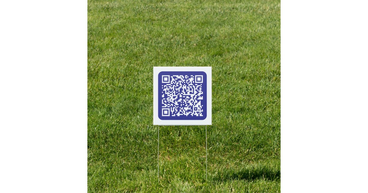 Create a Scannable QR code | Editable Dark Blue Sign | Zazzle