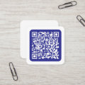 Create a Scannable QR code | Editable Dark Blue Square Business Card ...