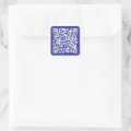 Create a Scannable QR code | Editable Dark Blue Square Sticker | Zazzle