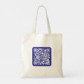 Create a Scannable QR code | Editable Dark Blue Tote Bag | Zazzle