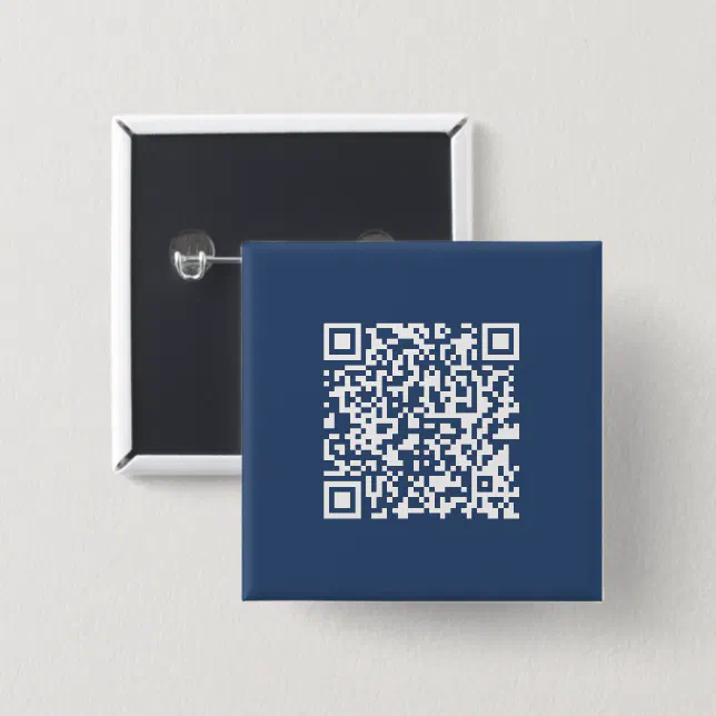 Create a Scannable QR Code | Faded Navy Blue Button | Zazzle