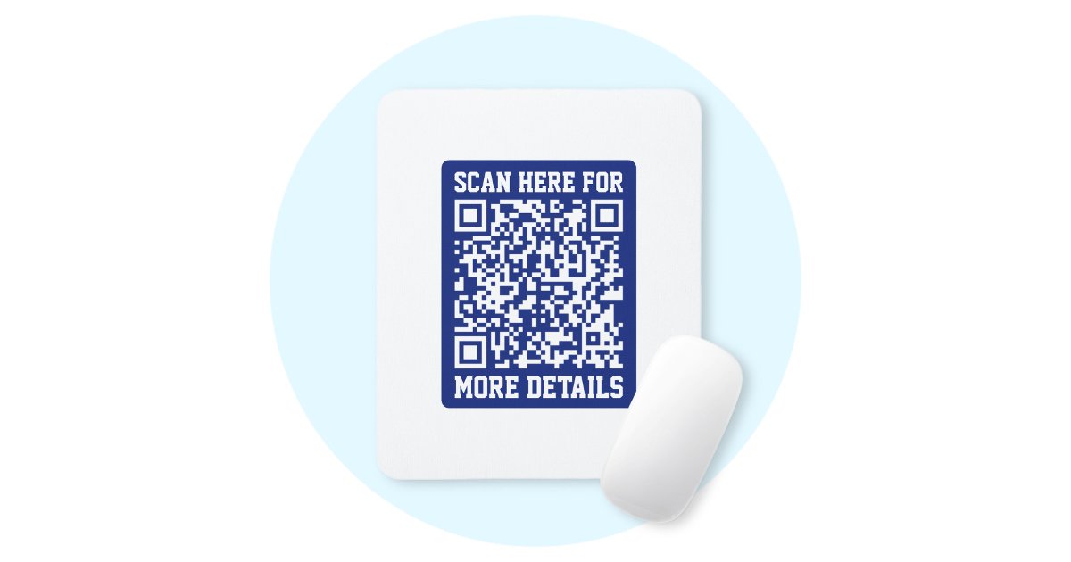 Create a Scannable QR code | Navy Blue (editable) Mouse Pad | Zazzle