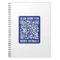 Create a Scannable QR code | Navy Blue (editable) Notebook | Zazzle