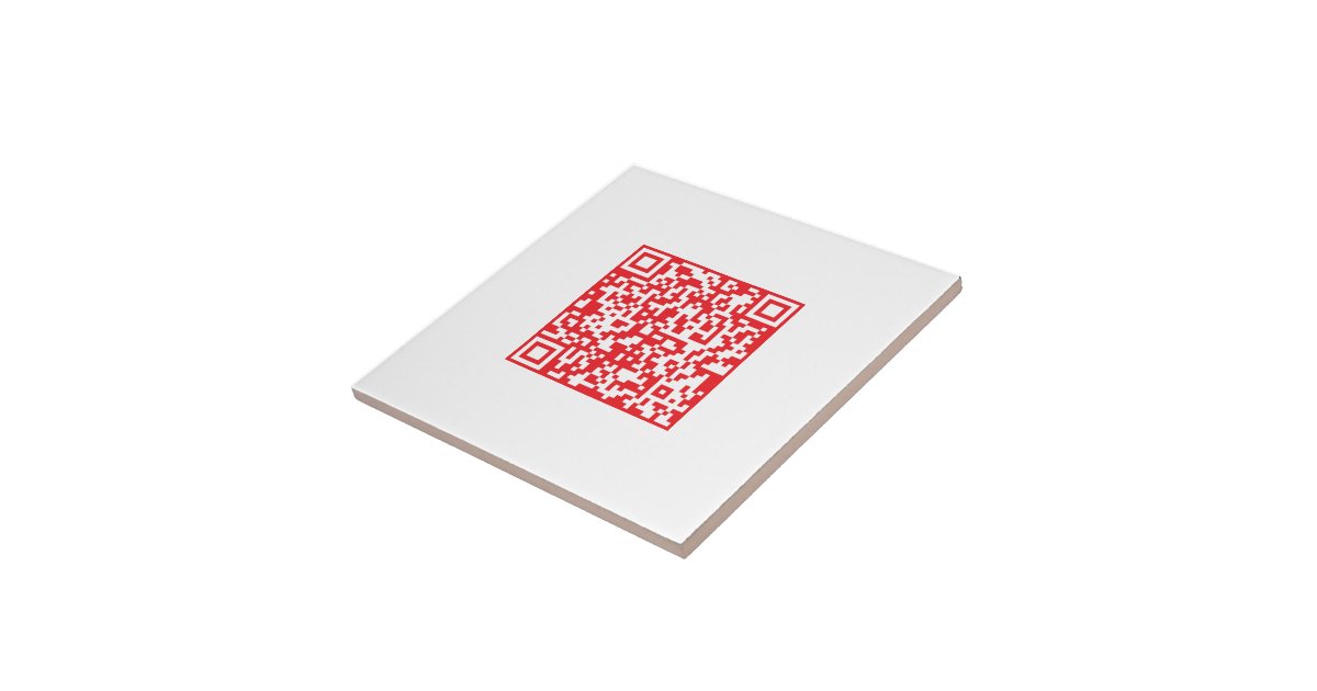 Create a Scannable Red (editable) QR code Ceramic Tile | Zazzle