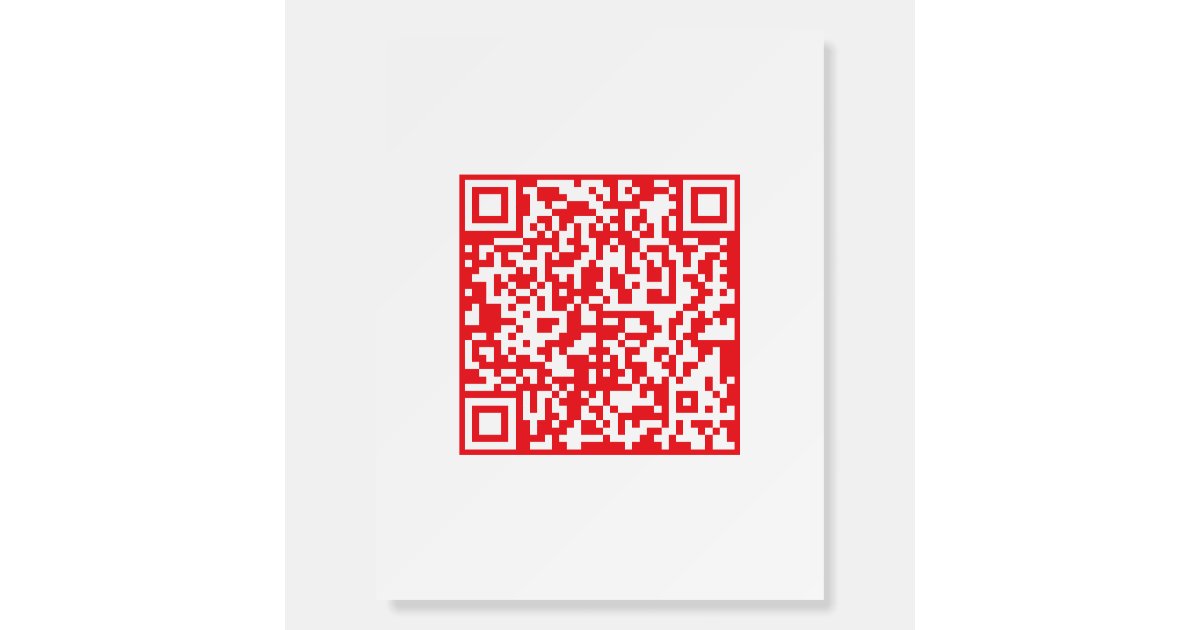 Create a Scannable Red (editable) QR code Foam Board | Zazzle