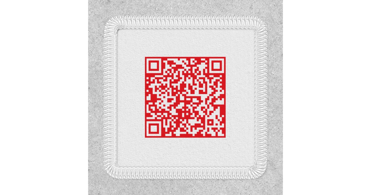 Create a Scannable Red (editable) QR code Patch | Zazzle