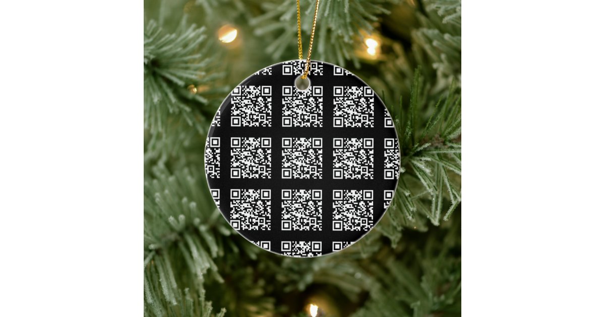 Create a Tiled QR code Pattern | Editable Color Ceramic Ornament | Zazzle
