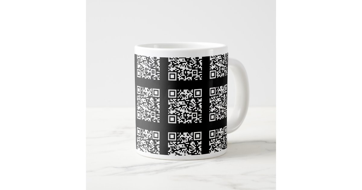 Create a Tiled QR code Pattern | Editable Color Giant Coffee Mug | Zazzle