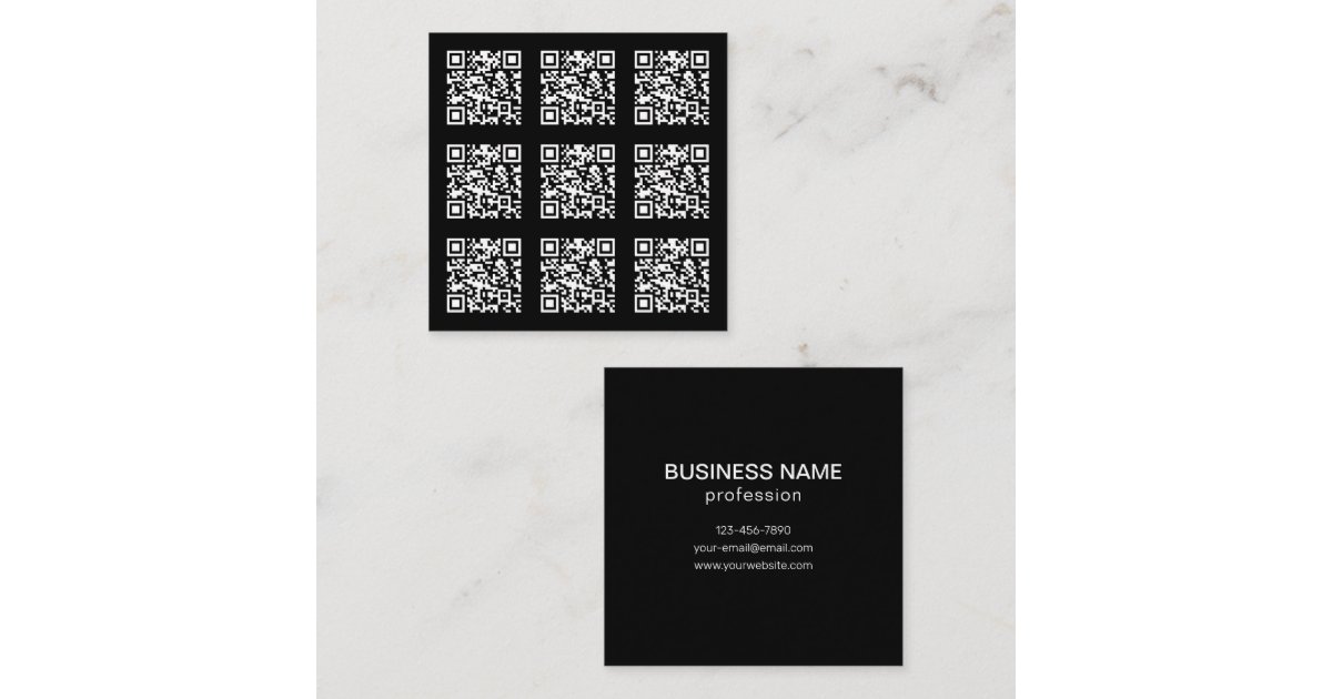 Create a Tiled QR code Pattern | Editable Color Square Business Card ...
