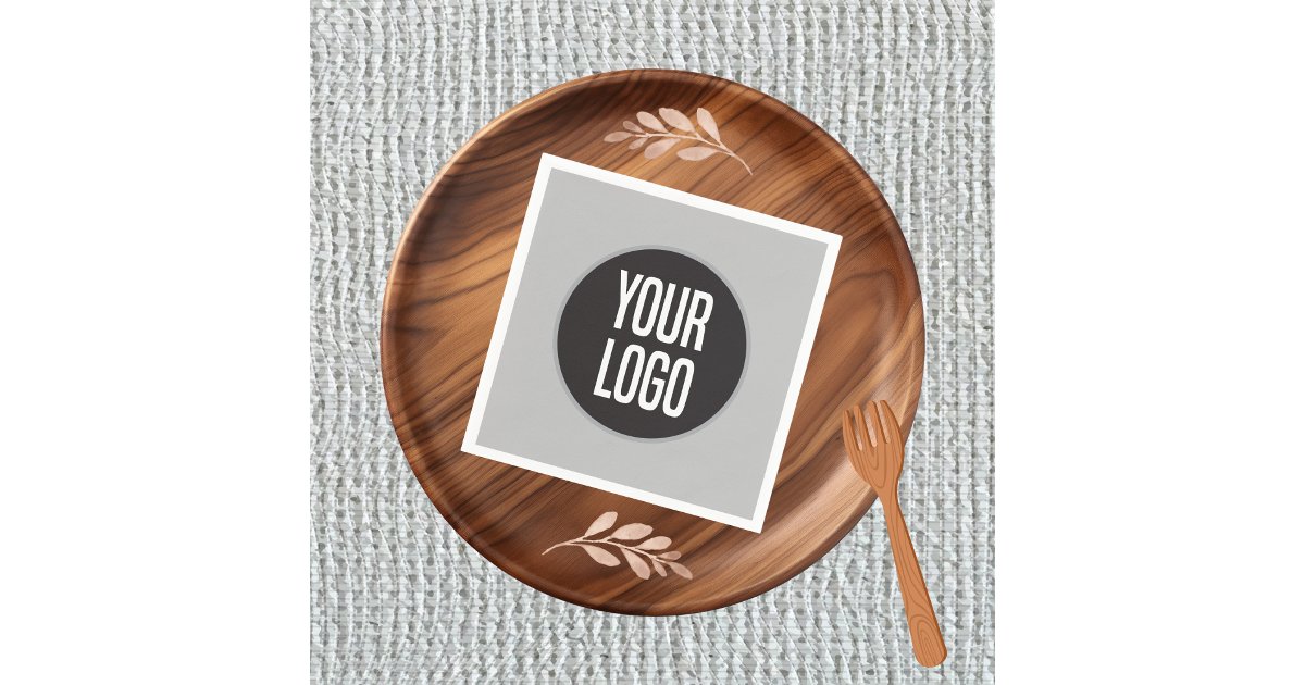 Create Business Logo Paper Cocktail Napkin Gray | Zazzle