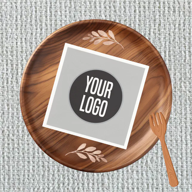 Create Business Logo Paper Cocktail Napkin Gray | Zazzle