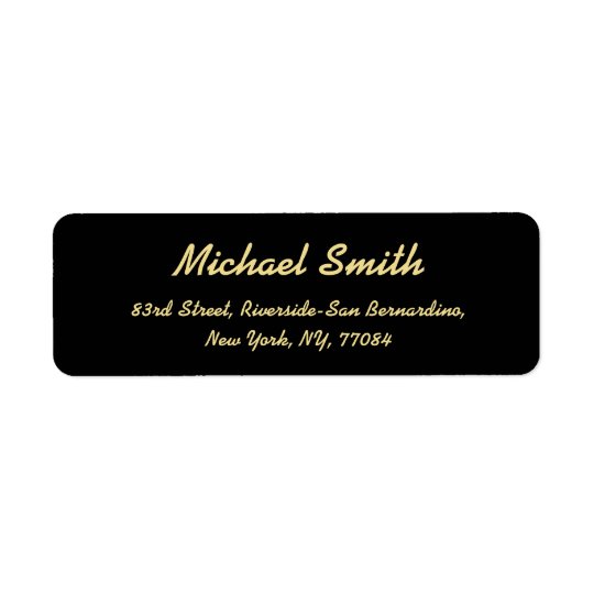 Create Custom Black Golden Elegant Return Address Label | Zazzle.com