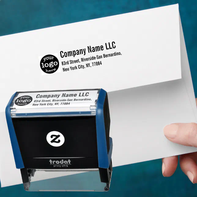 Create Custom Business Company Logo Return Address Self-inking Stamp ...