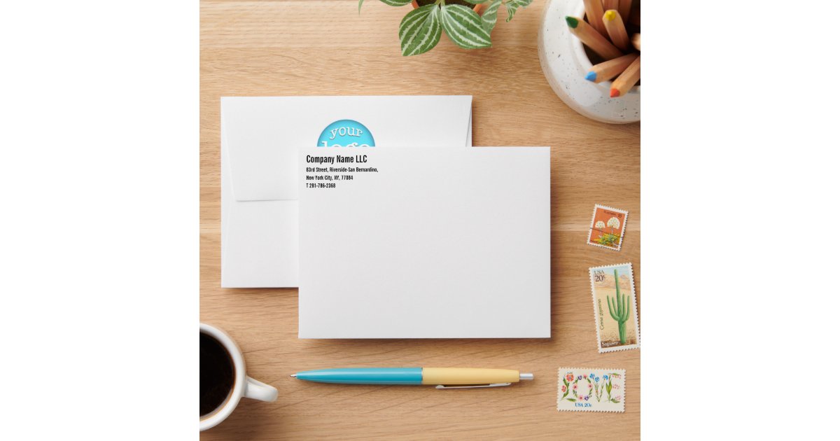 Create Custom Business Return Address Company Logo Envelope | Zazzle