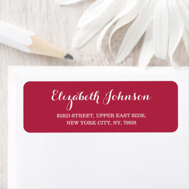 Create Custom Elegant Dark Magenta Return Address Label | Zazzle