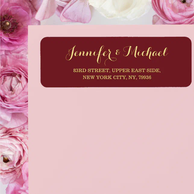 Create Custom Elegant Wedding Return Address Label | Zazzle