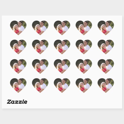 Create Custom Heart Shape Photo Stickers Sheet | Zazzle