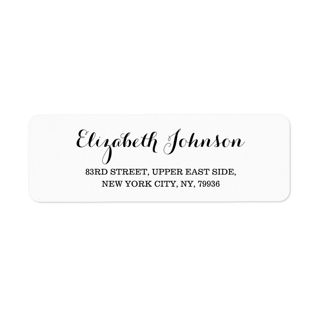 Create Custom Modern Elegant Return Address Label | Zazzle