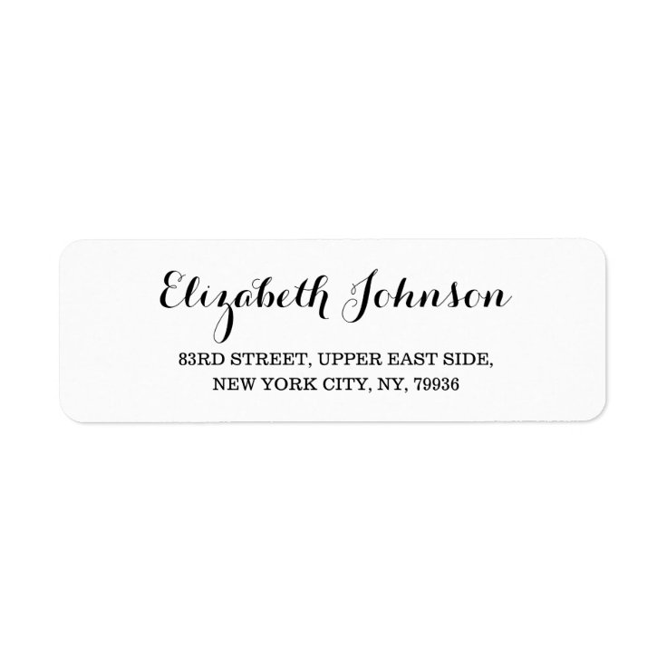 Create Custom Modern Elegant Return Address Label | Zazzle