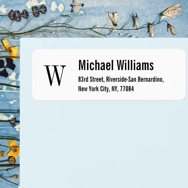 Create Custom Monogram Modern Return Address Label | Zazzle