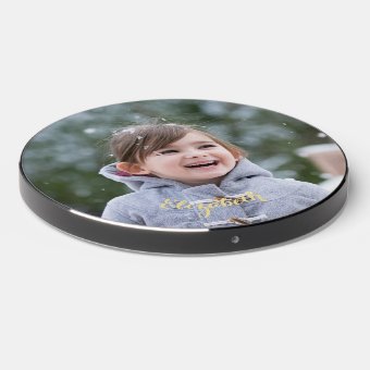 Create Custom Personalized Photo Text Monogrammed Wireless Charger | Zazzle