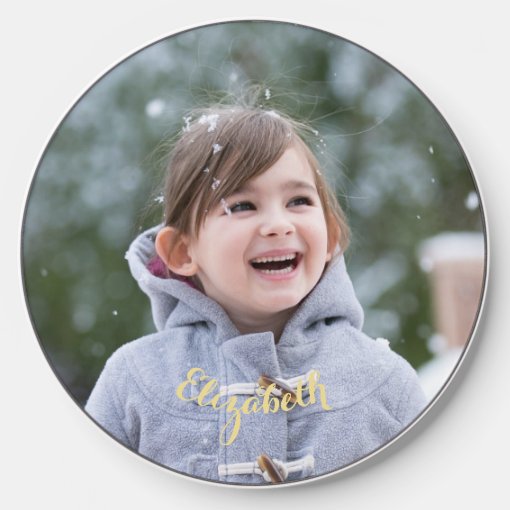 Create Custom Personalized Photo Text Monogrammed Wireless Charger | Zazzle