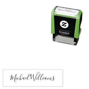 Create Custom Personalized Simple Signature Name Self-inking Stamp | Zazzle