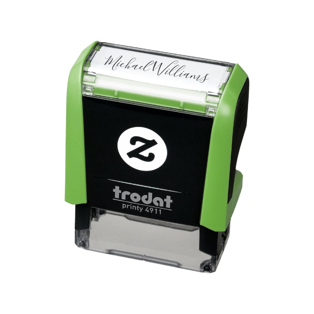 Create Custom Personalized Simple Signature Name Self-inking Stamp | Zazzle