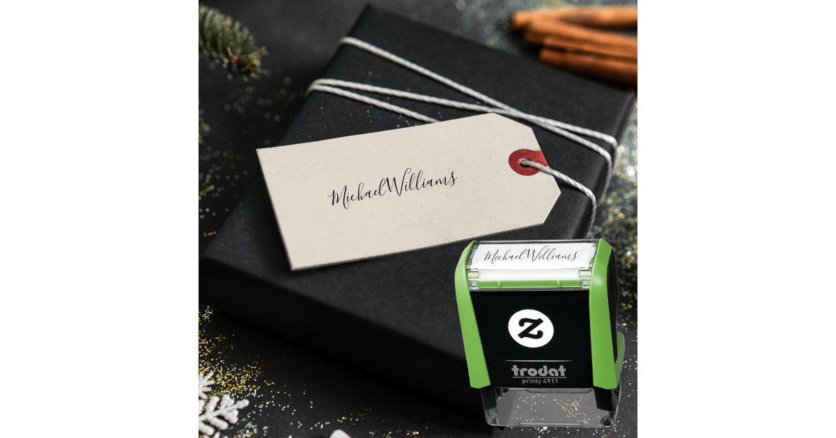 Create Custom Personalized Simple Signature Name Self-inking Stamp | Zazzle