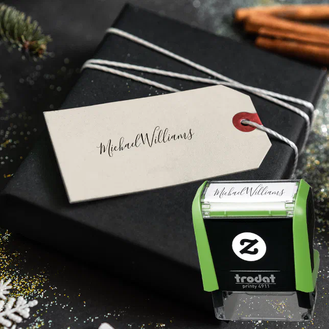 Create Custom Personalized Simple Signature Name Self-inking Stamp | Zazzle