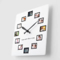 Create Custom Photos Square Wall Clock | Zazzle