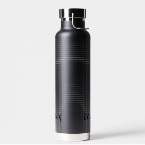 Create Custom Stylish Modern Monogrammed Black Water Bottle | Zazzle