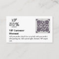 Create Customer VIP Discount Packaging QR Codes Enclosure Card | Zazzle