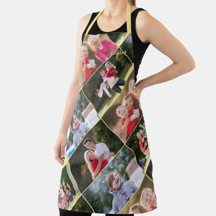 Create Family Kids Pets Wedding 5 Photo Collage Apron | Zazzle